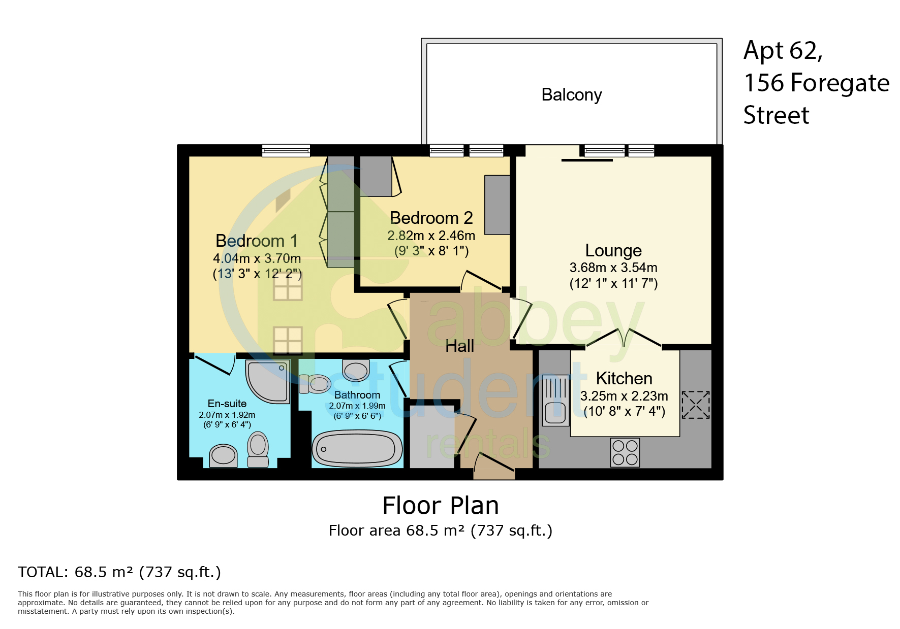 Apt 62, 156 Foregate Street, CH1 1HJ | Student Flat to Rent